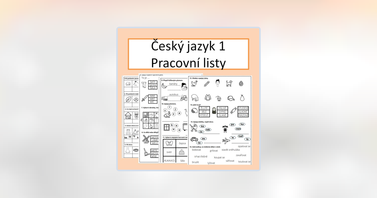 Český jazyk 1 - pracovní listy | Učitelnice