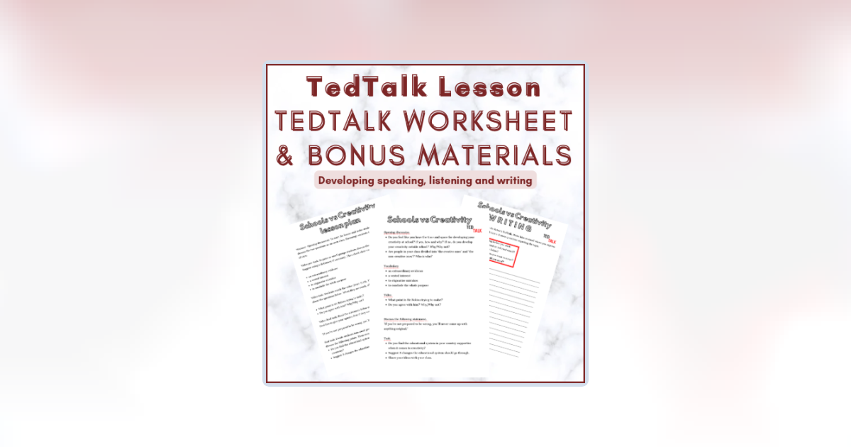 Materiál - TED Talk Lesson School vs Creativity | Plán hodiny s ...