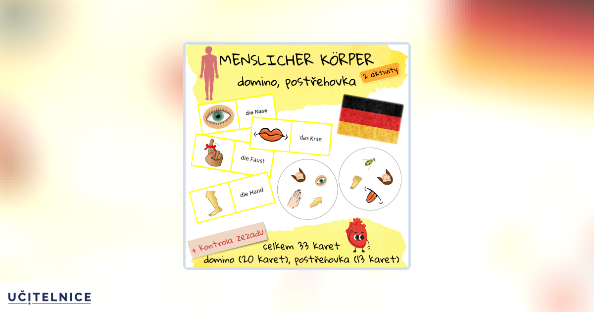 Menschlicher Körper - domino, postřehovka | Učitelnice