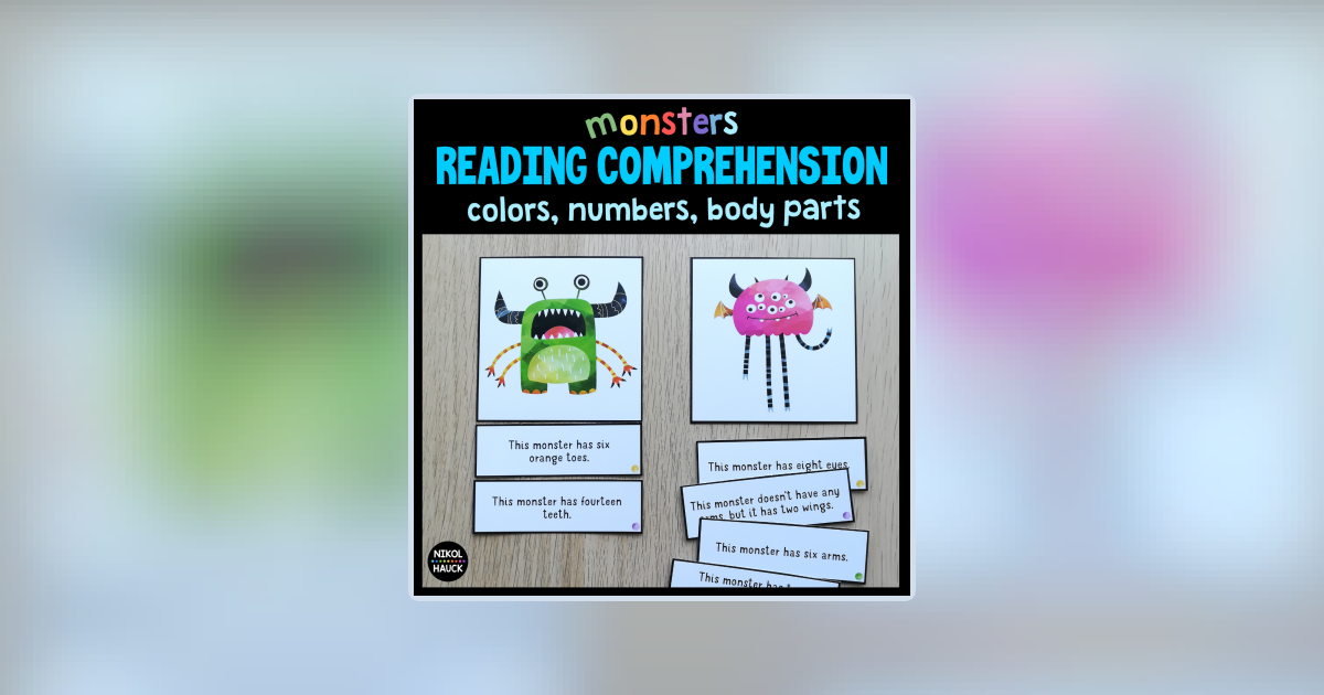 MONSTERS: PICTURE AND READING COMPREHENSION | Učitelnice