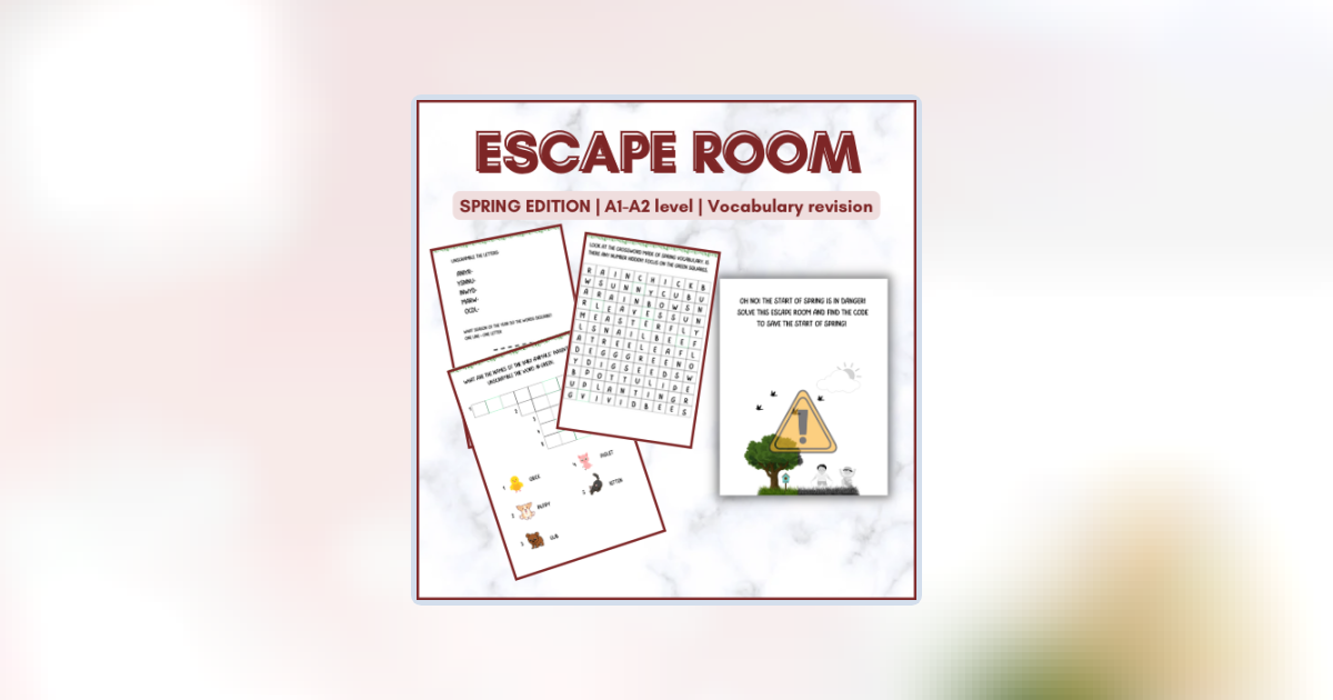 Escape room | SPRING VOCABULARY | 1.stupeň ZŠ | Učitelnice