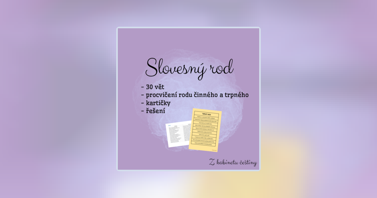 Slovesný rod | Učitelnice