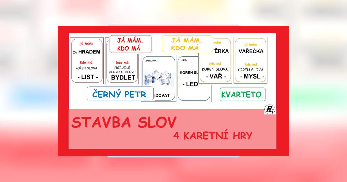 Stavba slov - 4 karetní hry | Učitelnice