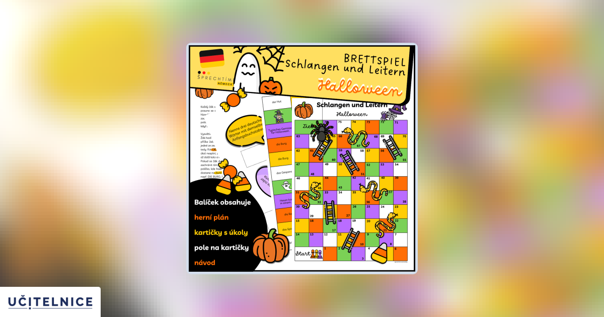 Brettspiel Schlangen und Leitern HALLOWEEN | Učitelnice