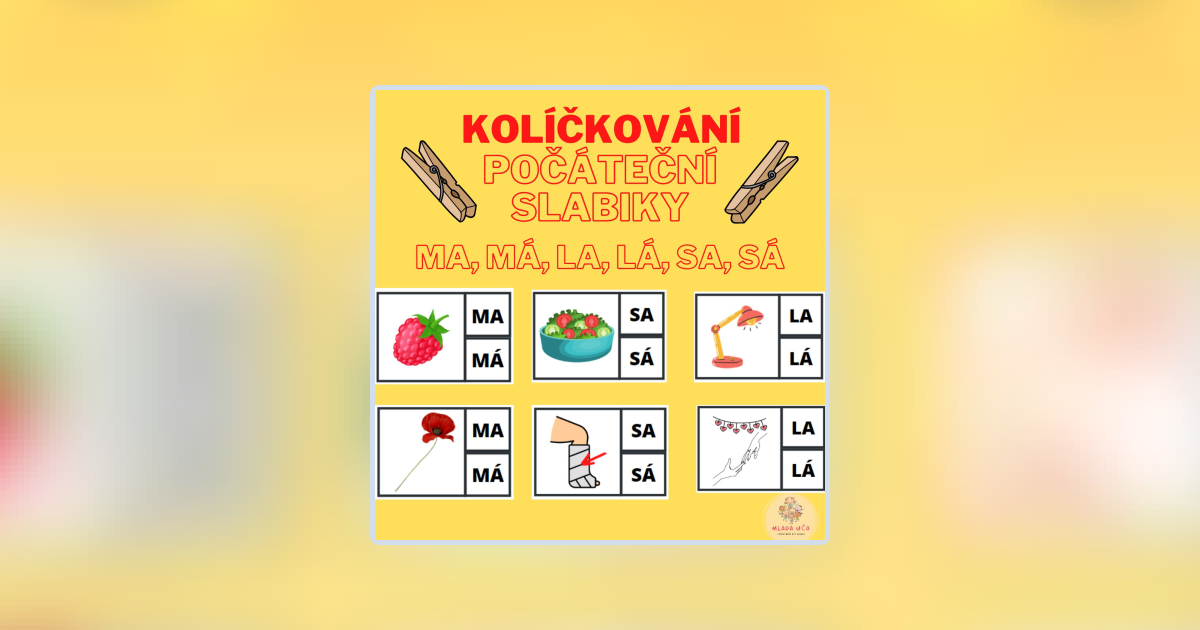 Počáteční slabiky ma, má, sa, sá, la, lá ve slovech | Učitelnice