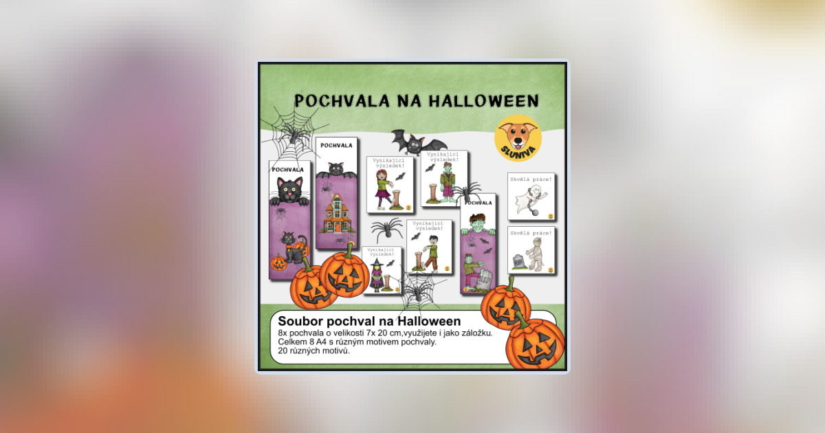 Pochvala na HALLOWEEN- Sluniva | Učitelnice