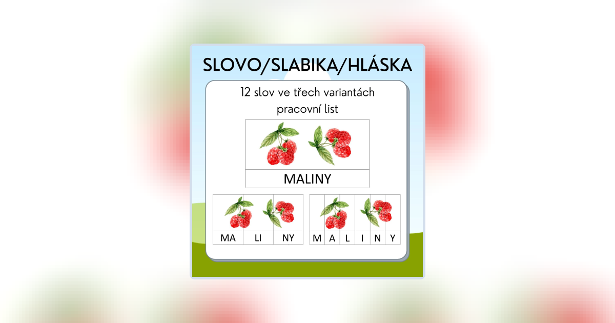Hláska - slabika - slovo | Učitelnice