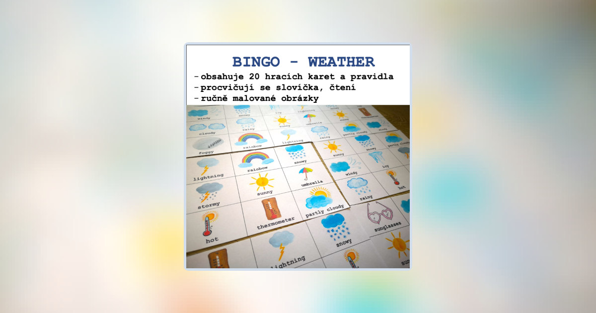 Bingo WEATHER | Učitelnice