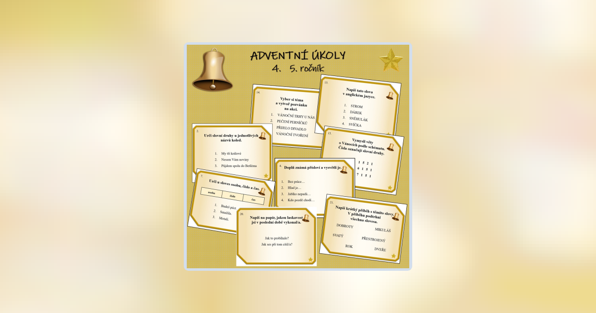 Adventní úkoly pro 4. 5. ročník | Učitelnice