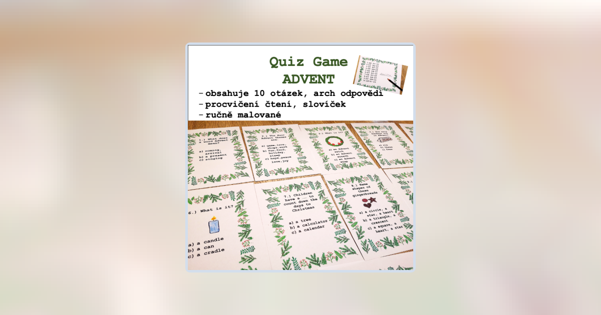 Advent - Quiz Game | Učitelnice