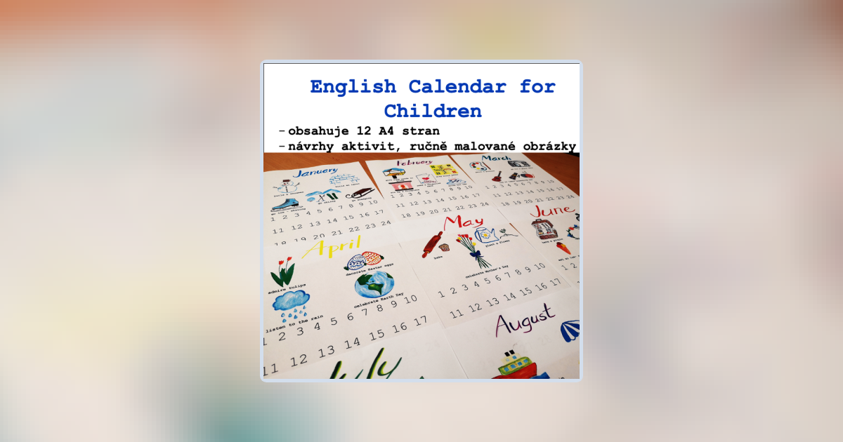 English Calendar for Children | Učitelnice
