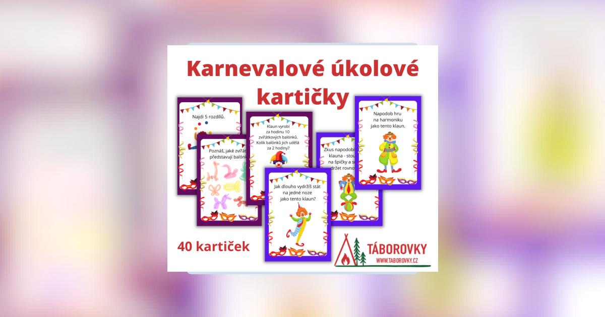 Karnevalové úkolové kartičky | Učitelnice