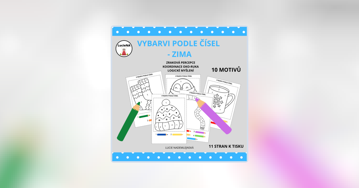 Vybarvi podle čísel - ZIMA | Učitelnice