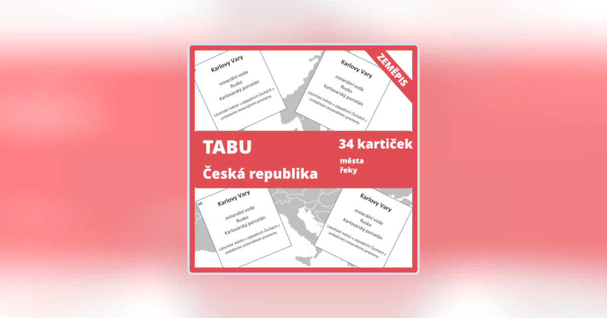 TABU zeměpis - města a řeky ČR | Učitelnice