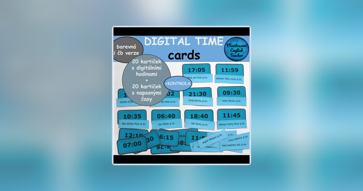 Digital time - cards | Učitelnice