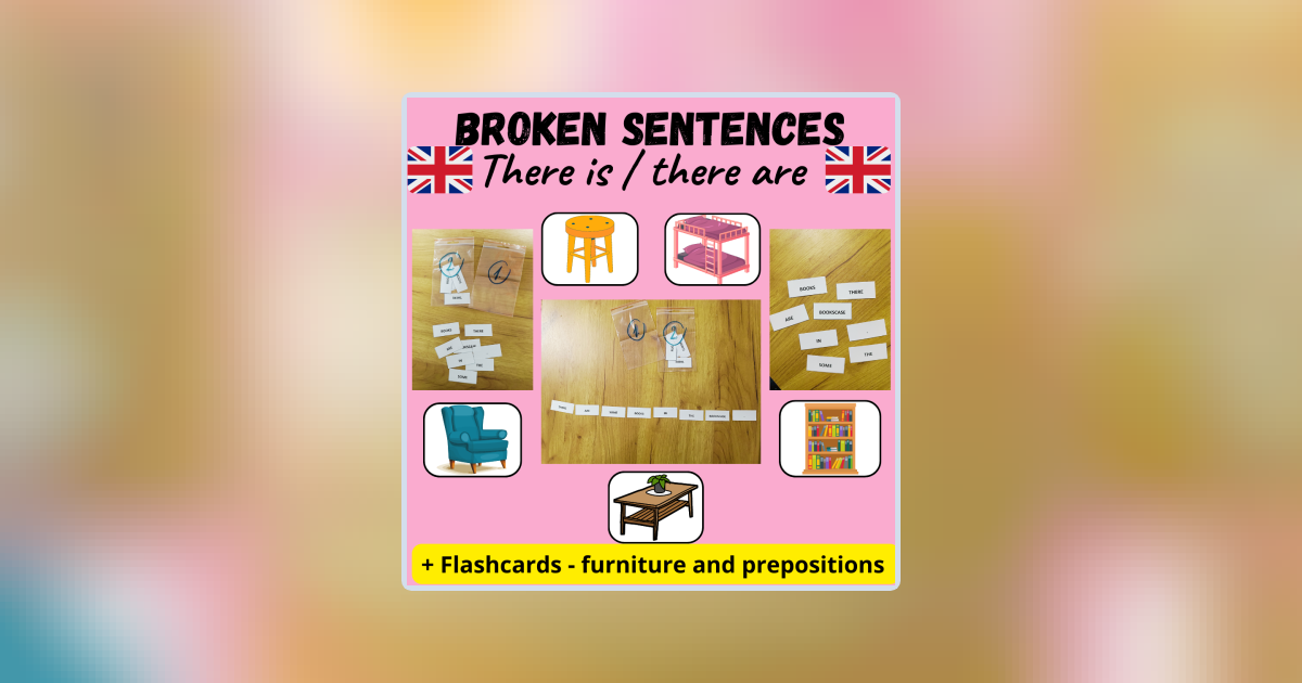 BROKEN SENTENCES / POLÁMANÉ VĚTY - There is / There are + furniture ...