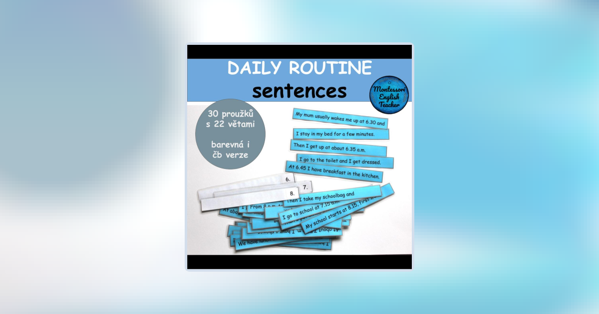 Daily routine - sentences | Učitelnice