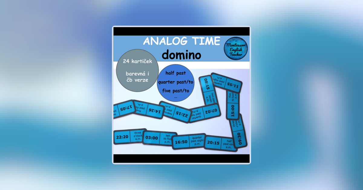 Analog time - domino | Učitelnice