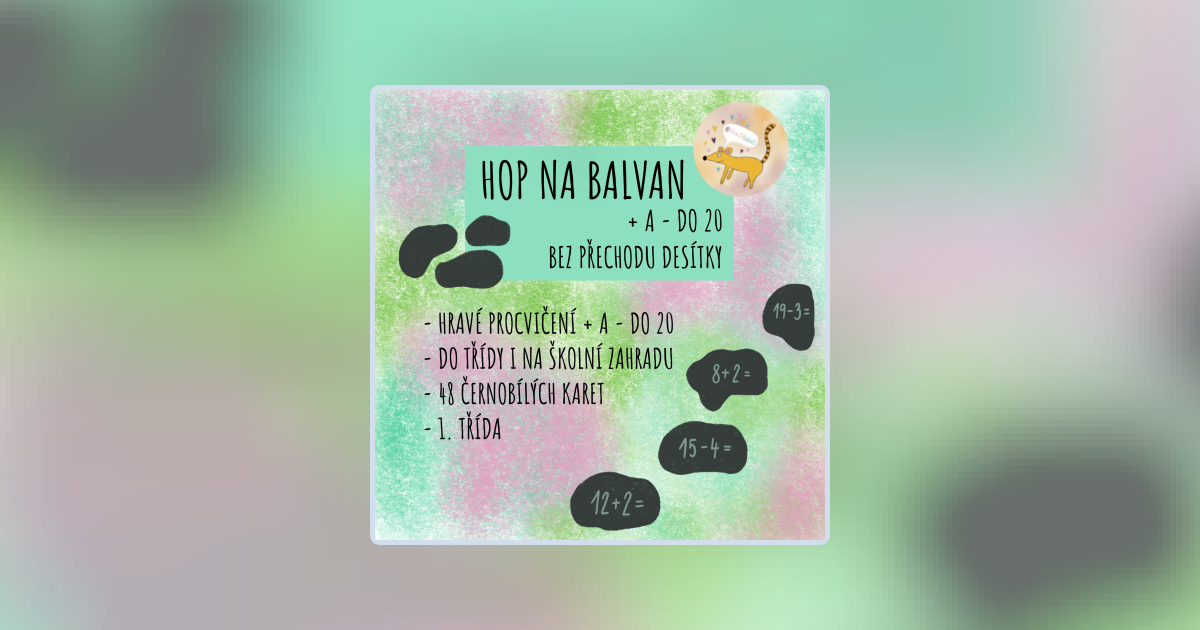 HOP NA BALVAN (+ a - do 20 bez přechodu desítky) | Učitelnice