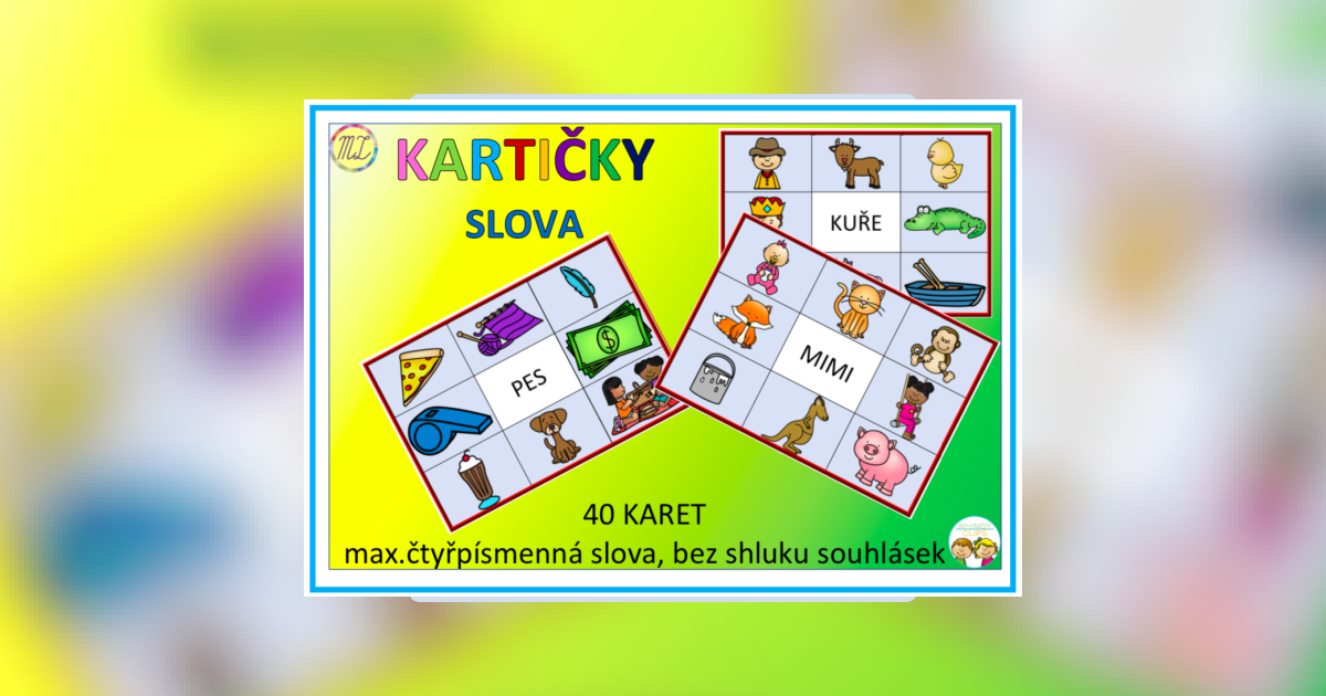 KARTIČKY - Slovo a vyber obrázek | Učitelnice