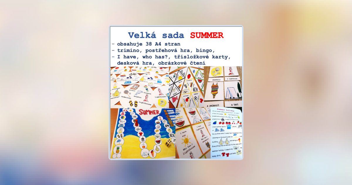 Velká sada aktivit - SUMMER | Učitelnice