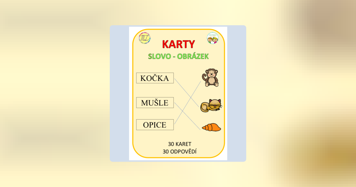 KARTY - SLOVO A OBRÁZEK | Učitelnice