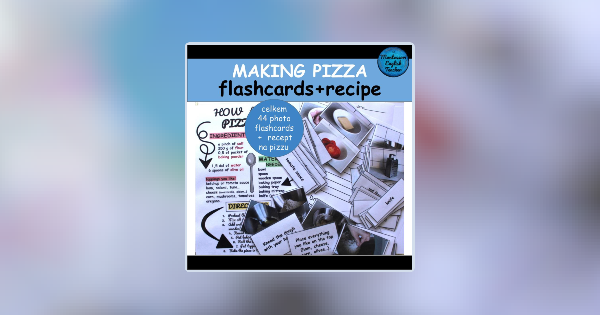 Making pizza - photo flashcards + recipe | Učitelnice