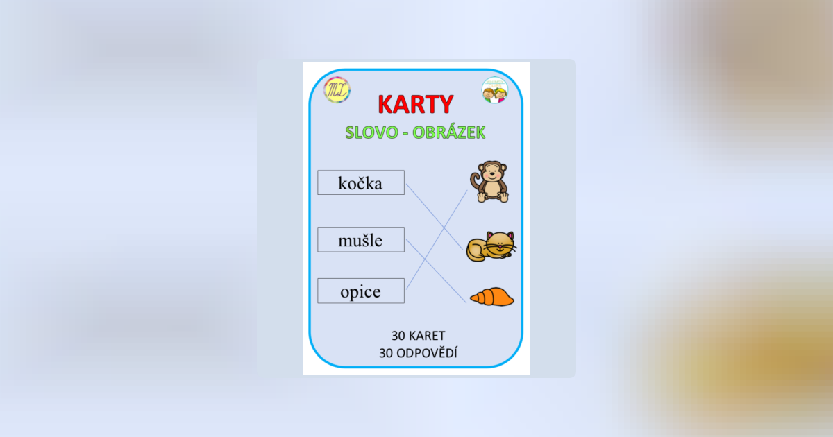 KARTY - SLOVO OBRÁZEK varianta s malým tiskacím písmem | Učitelnice