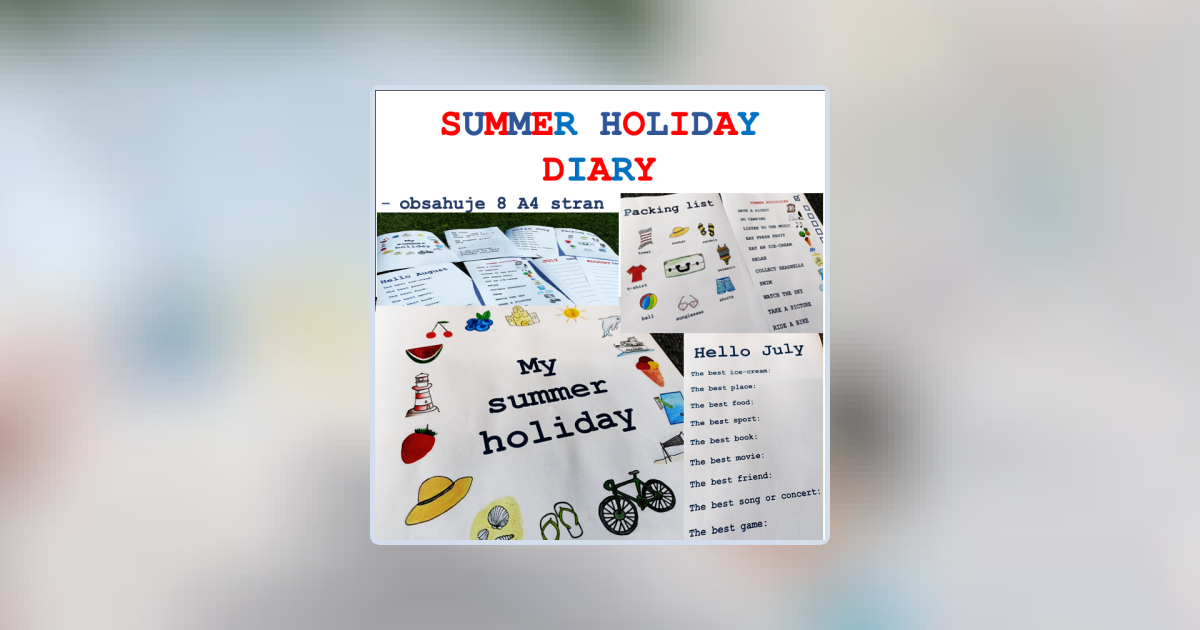 SUMMER HOLIDAY DIARY | Učitelnice