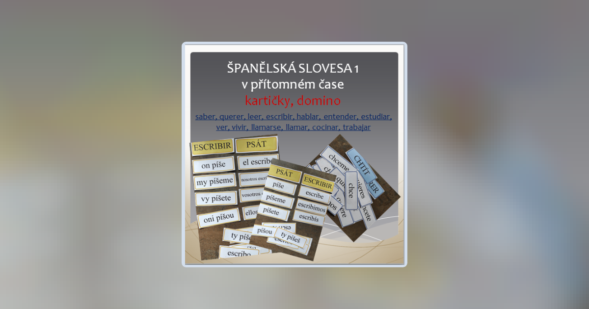 Španělská slovesa - verbos 1 - kartičky, domino | Učitelnice