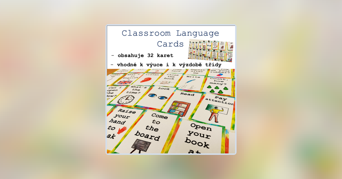Classroom Language Cards | Učitelnice
