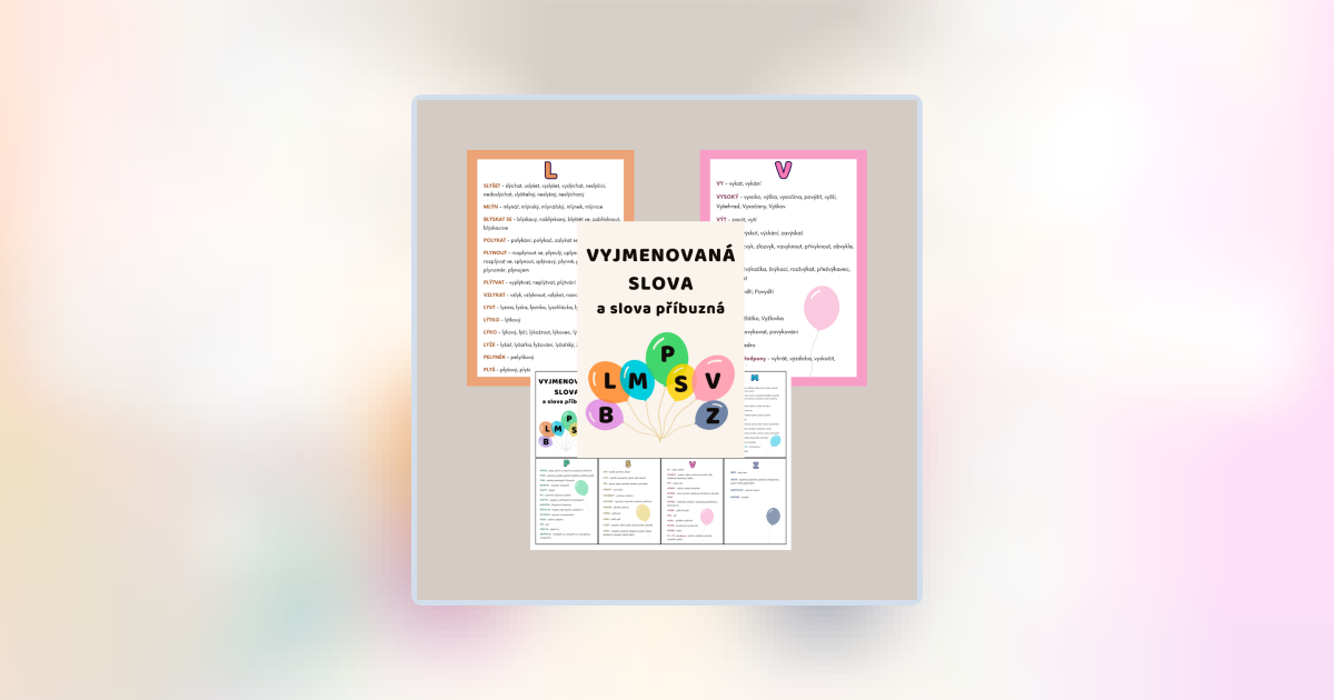 Vyjmenovaná slova a slova příbuzná - plakáty a taháčky | Učitelnice