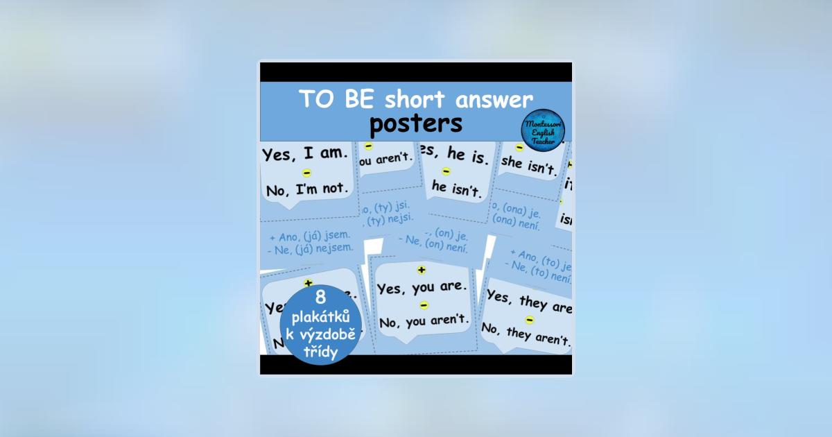 verb to be (short answer) - POSTERS | Učitelnice