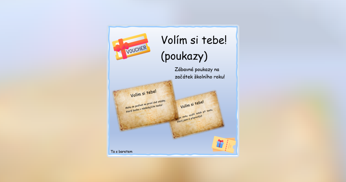 Volím si tebe! (poukázky) | Učitelnice