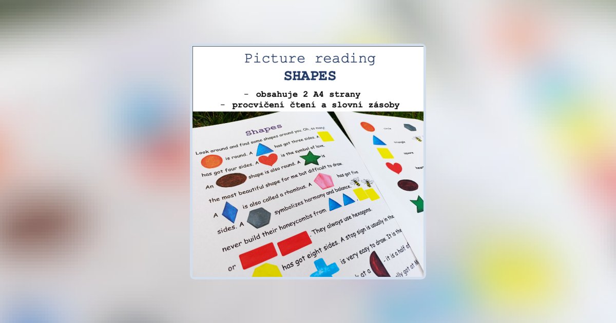 Picture reading - Shapes | Učitelnice