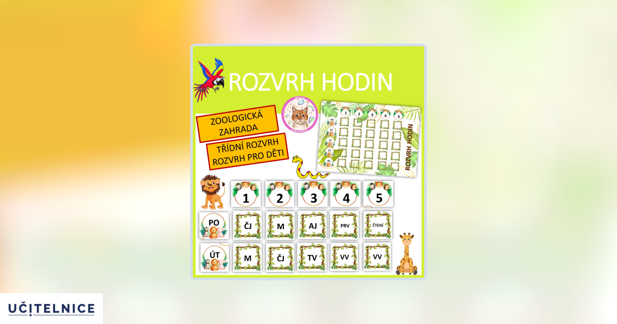 ROZVRH HODIN - Zoologická zahrada | Učitelnice