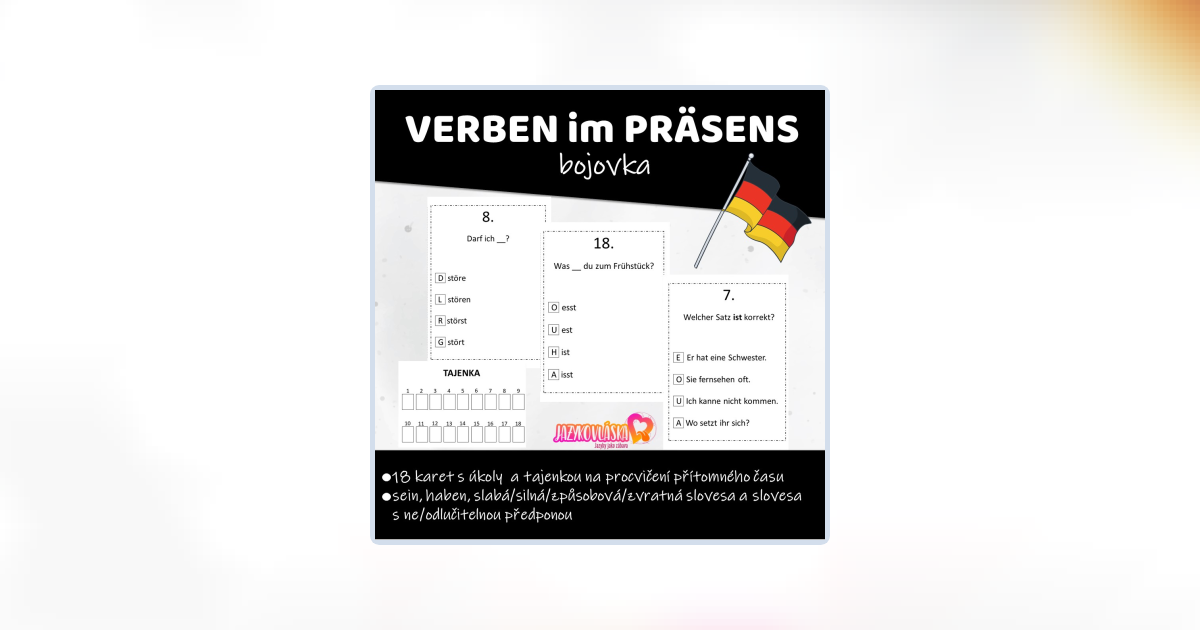 Verben im Präsens bojovka | Učitelnice