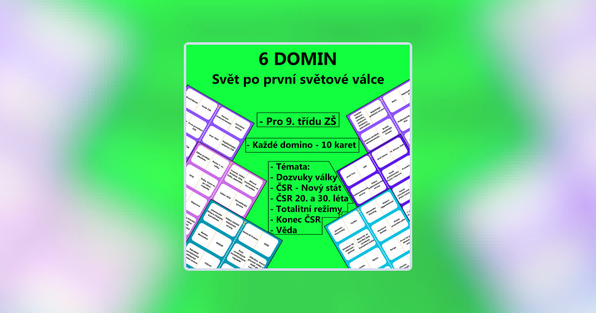 6 Domin - Svět po 1. světové válce | Učitelnice