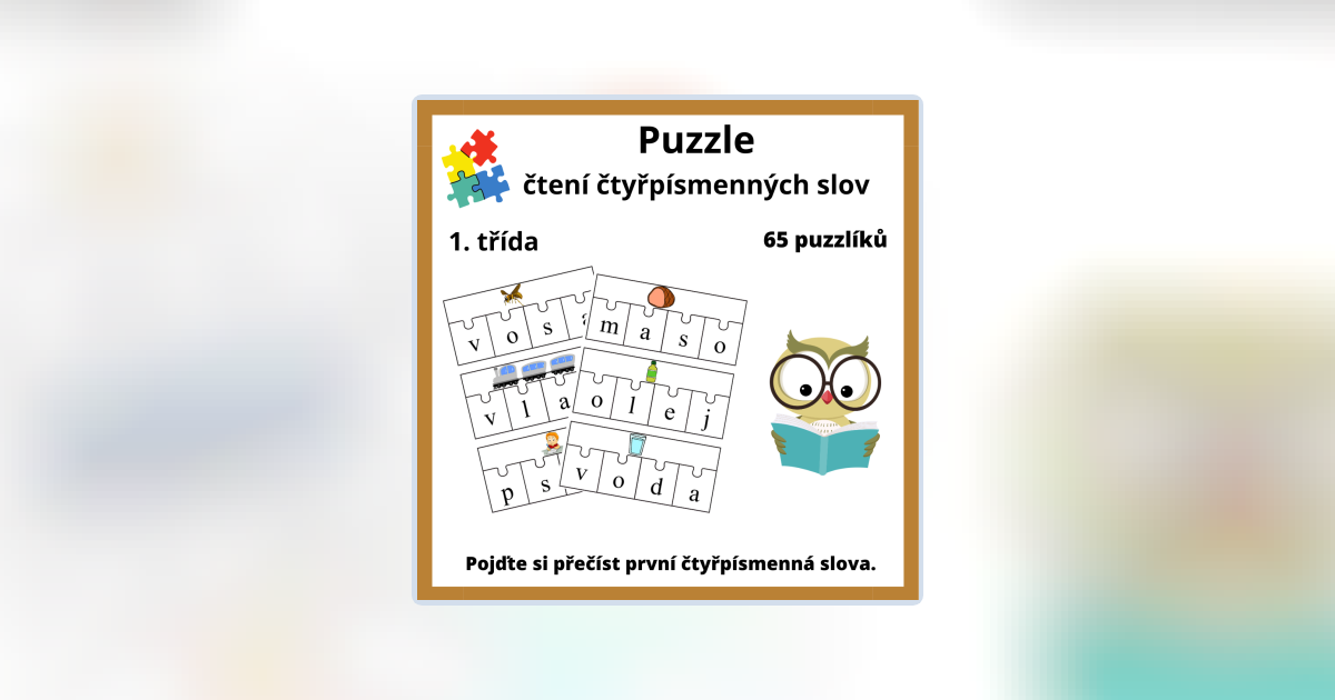 Puzzle - čtyřpísmenná slova | Učitelnice