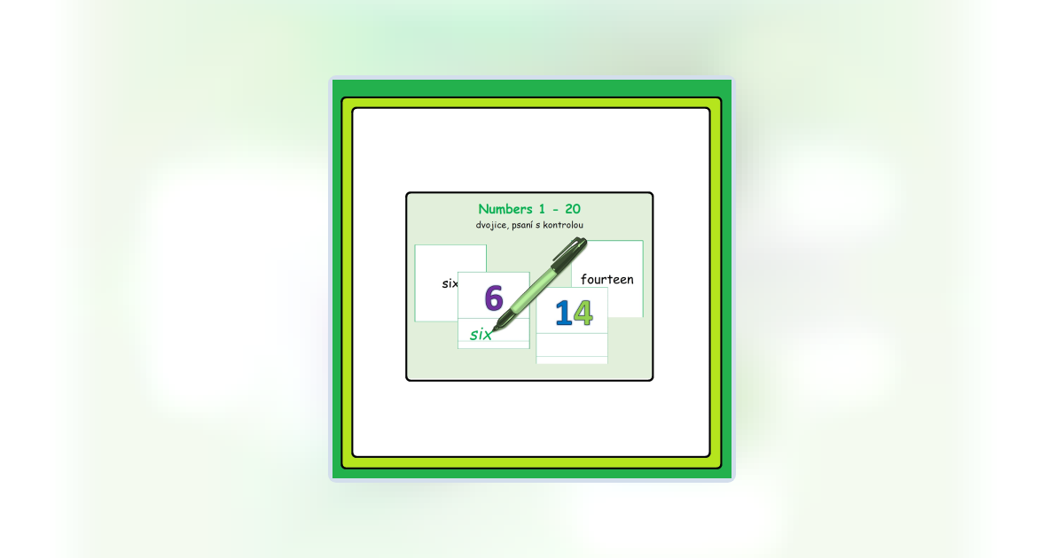 Materiál - Numbers 1 - 20