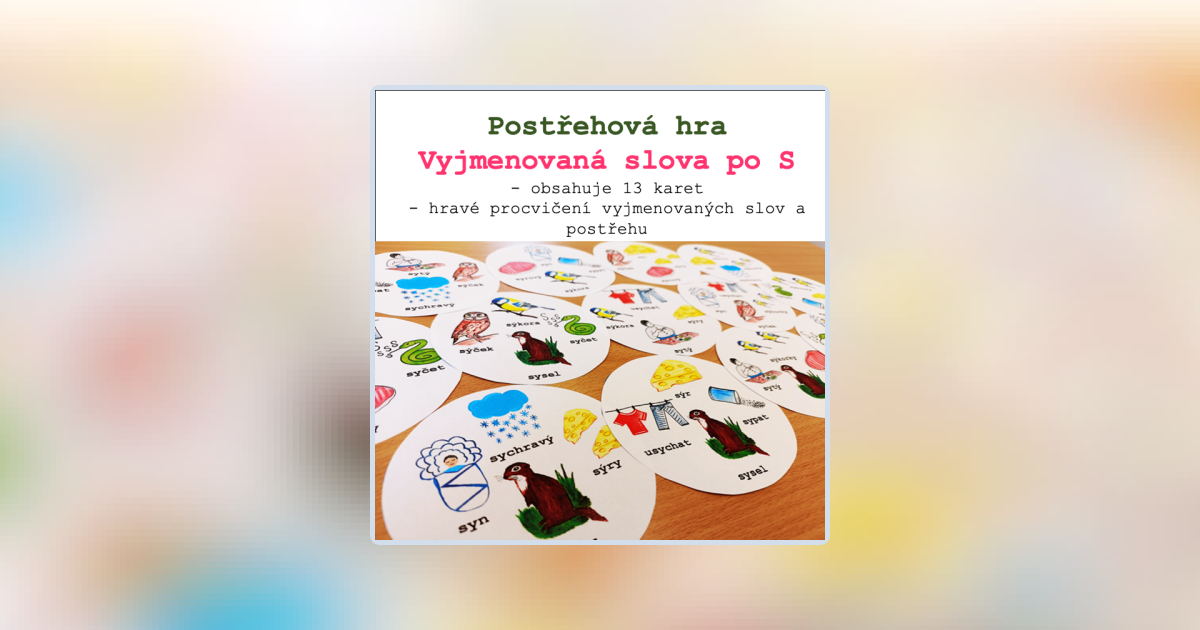 Postřehová hra - Vyjmenovaná slova po S | Učitelnice