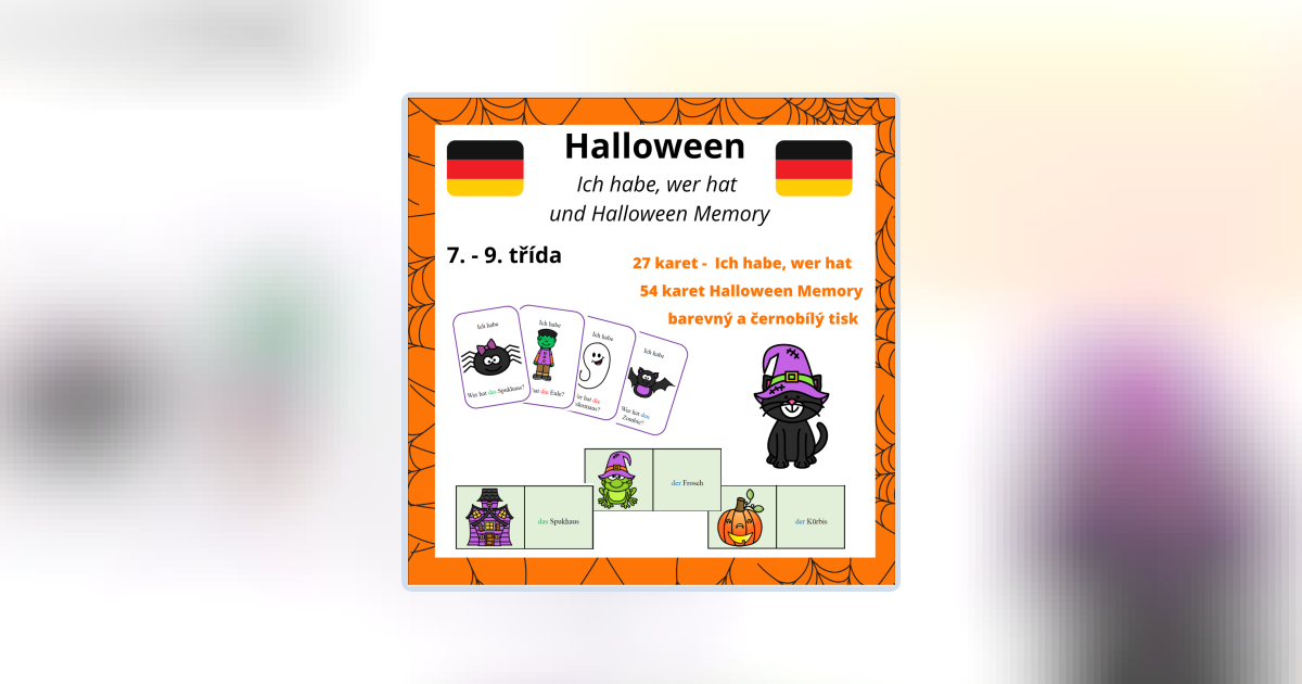 Halloween - Ich habe, wer hat und Halloween Memory | Učitelnice