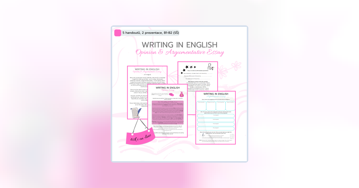 Writing: Opinion & Argumentative Essay (B1-B2, SŠ) | Učitelnice