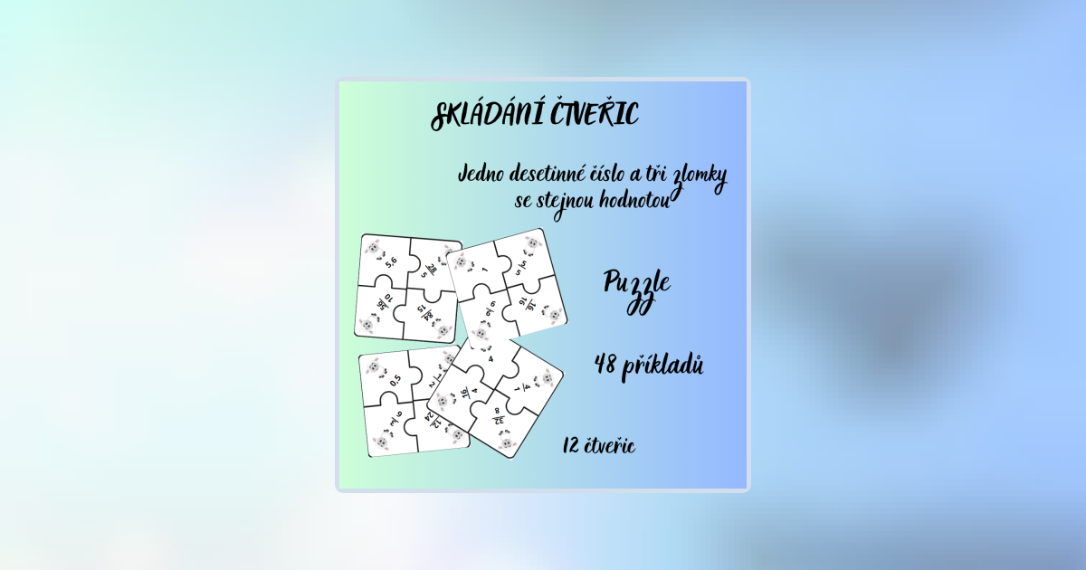 SKL D N TVE IC PUZZLE P EVOD DESETINN HO SLA NA ZLOMEK A