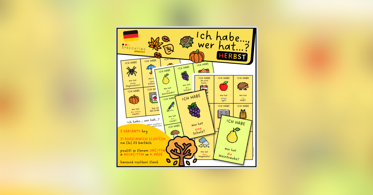 HERBST Karten Ich habe..., wer hat...? | Učitelnice