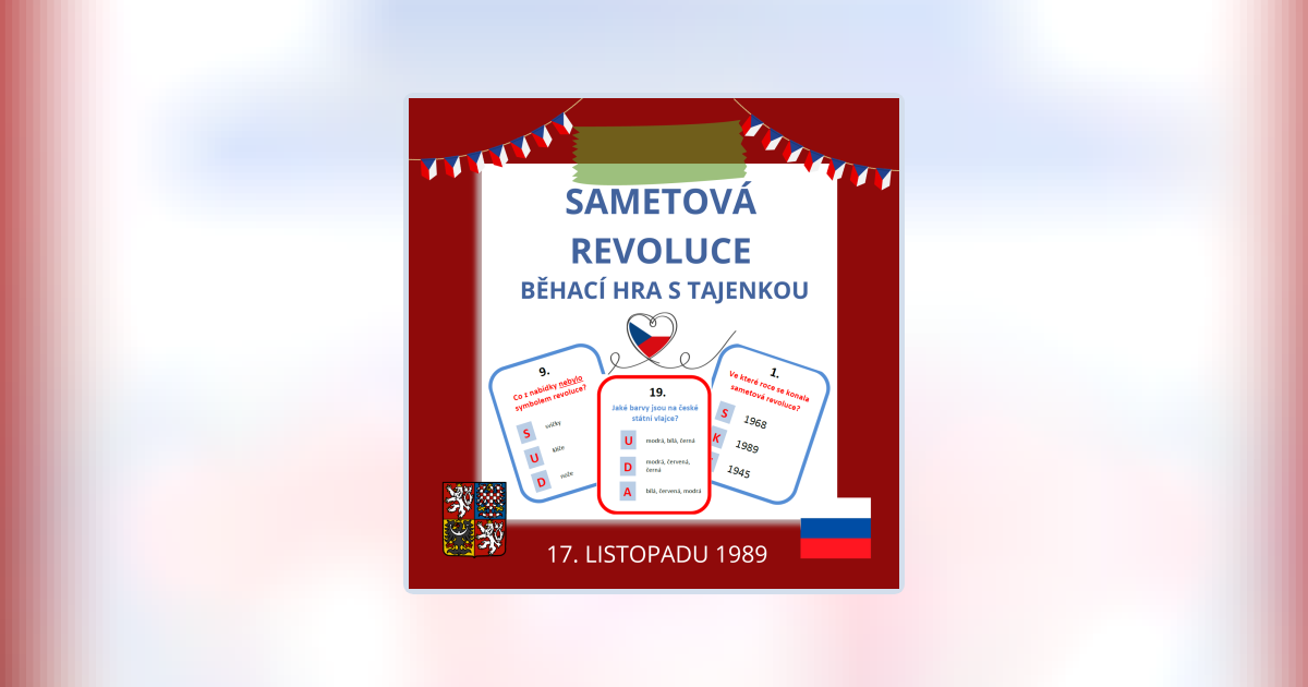 Sametová revoluce - běhací hra s tajenkou | Učitelnice