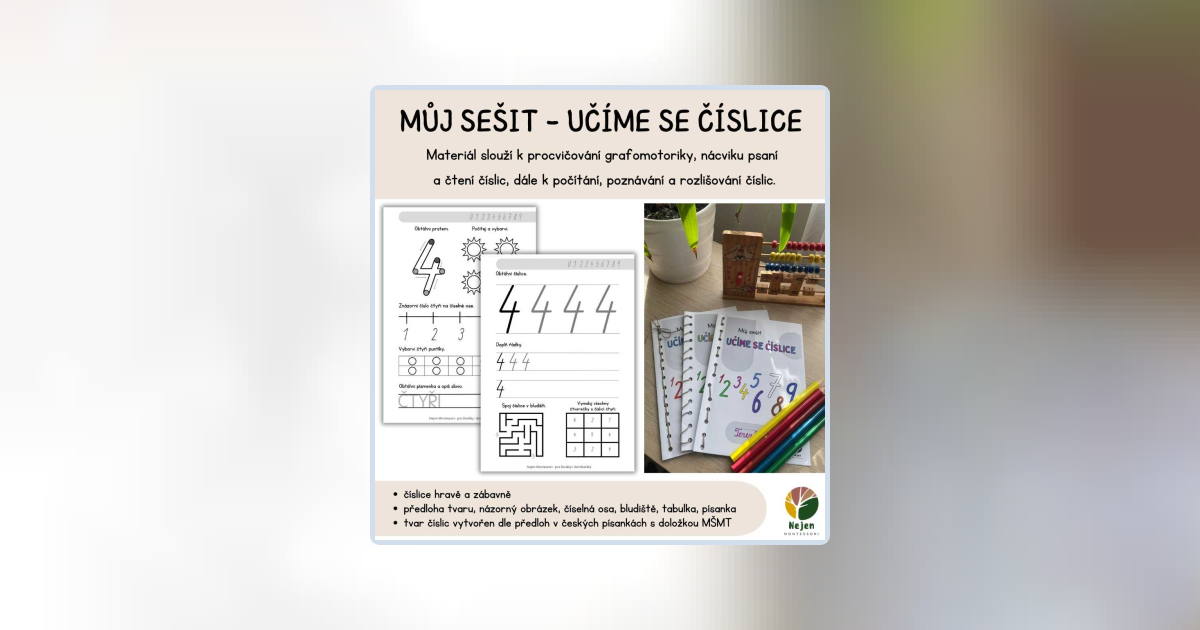 Můj sešit_učíme se číslice | Učitelnice