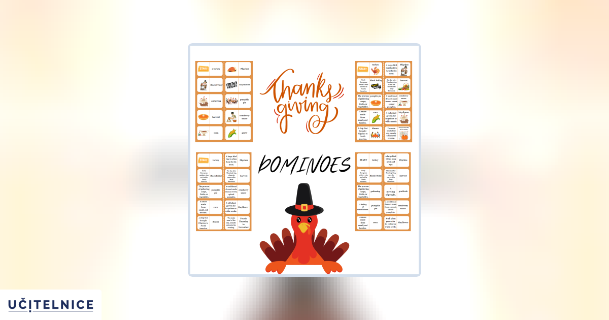 Thanksgiving - Dominoes | Učitelnice