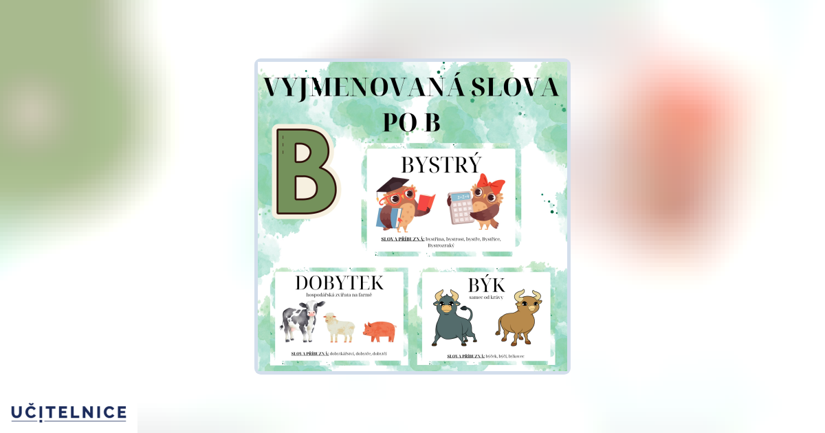 Vyjmenovaná slova po B | Učitelnice