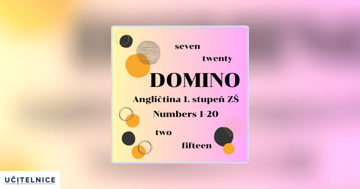 DOMINO Numbers 1-20 | Učitelnice